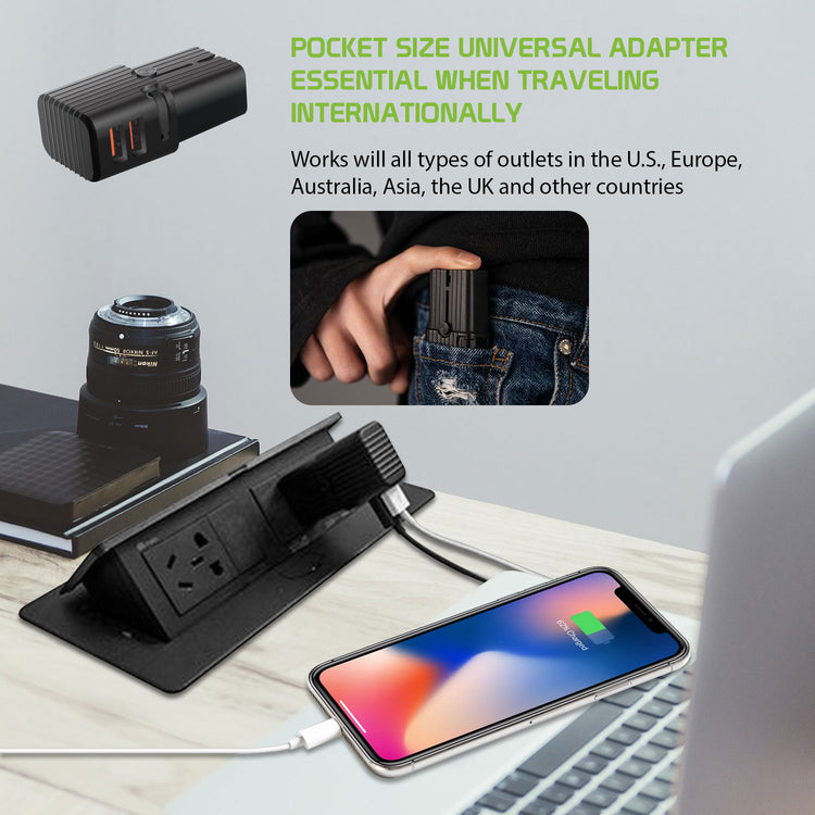 Universal Pocket Size Power Adapter, Worldwide All-in-One Mini Power ...